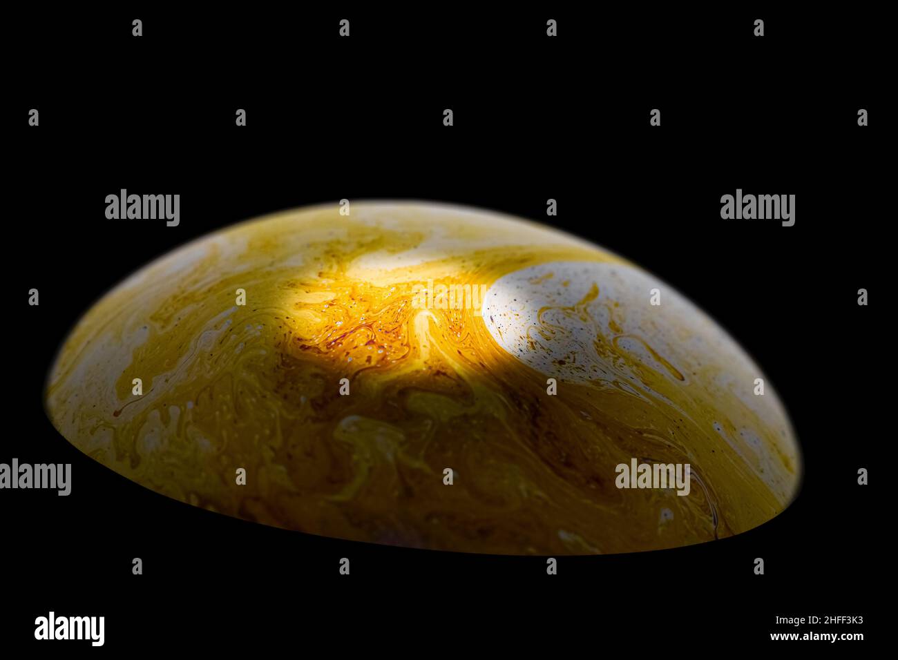 Vibrant yellow colored psychedelic alien planet with an atmosphere in ...