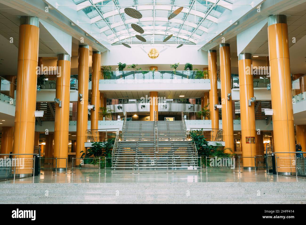 The Interior of Building Of National Library Of Belarus In Minsk Stock ...