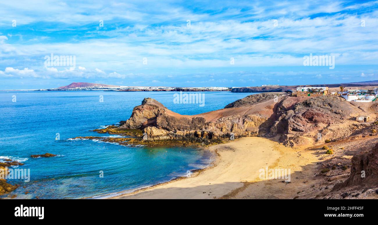 Playa de Papagayo (Parrot's beach) on Lanzarote, Canary islands, Spain ...