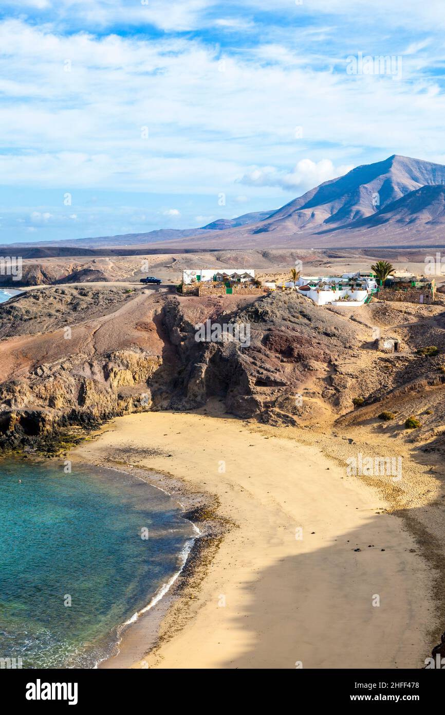Playa de Papagayo (Parrot's beach) on Lanzarote, Canary islands, Spain ...