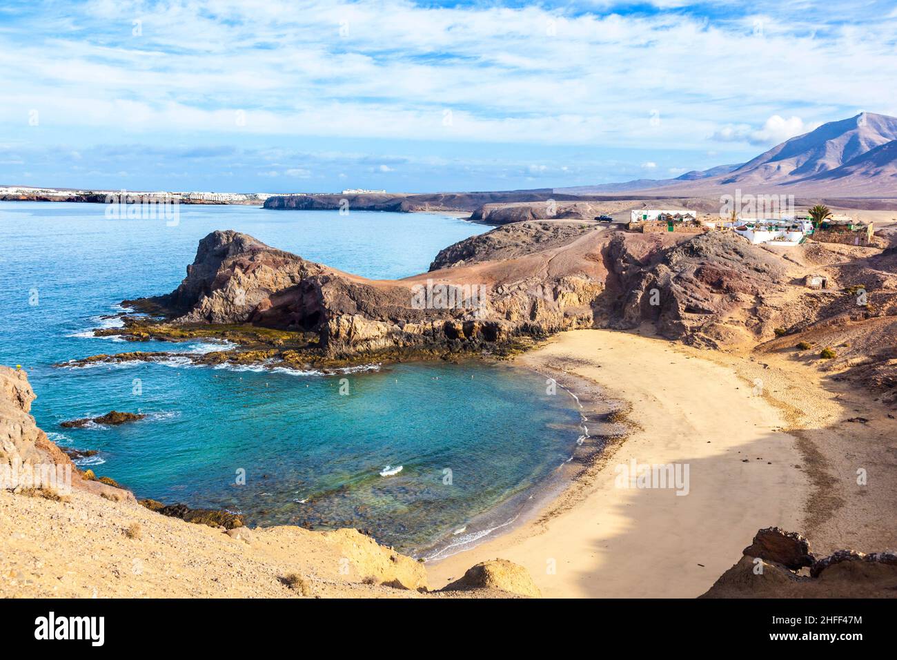 Playa de Papagayo (Parrot's beach) on Lanzarote, Canary islands, Spain ...