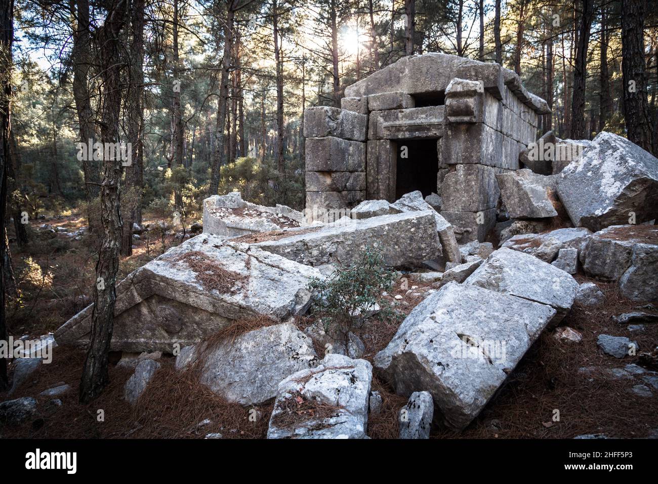 Bucak, Burdur, Turkey - December 14 2016: Necropolis of the Ancient ...