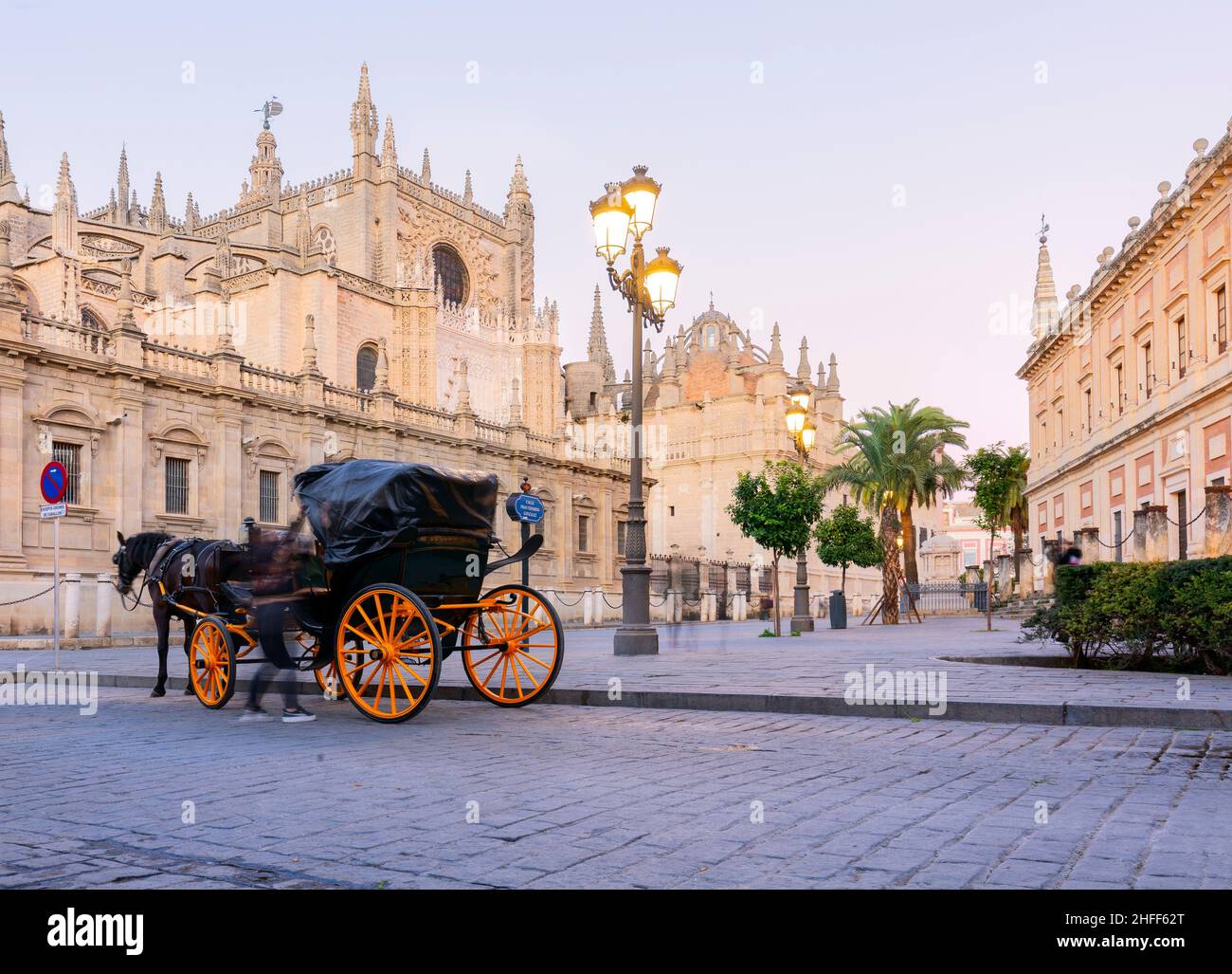 Seville, Spain, Facade of the Cathedral of Gothic in Seville, Spain ...