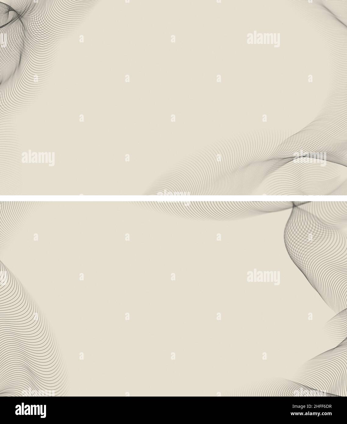 Abstract twisted black lines on light beige grainy textured paper ...