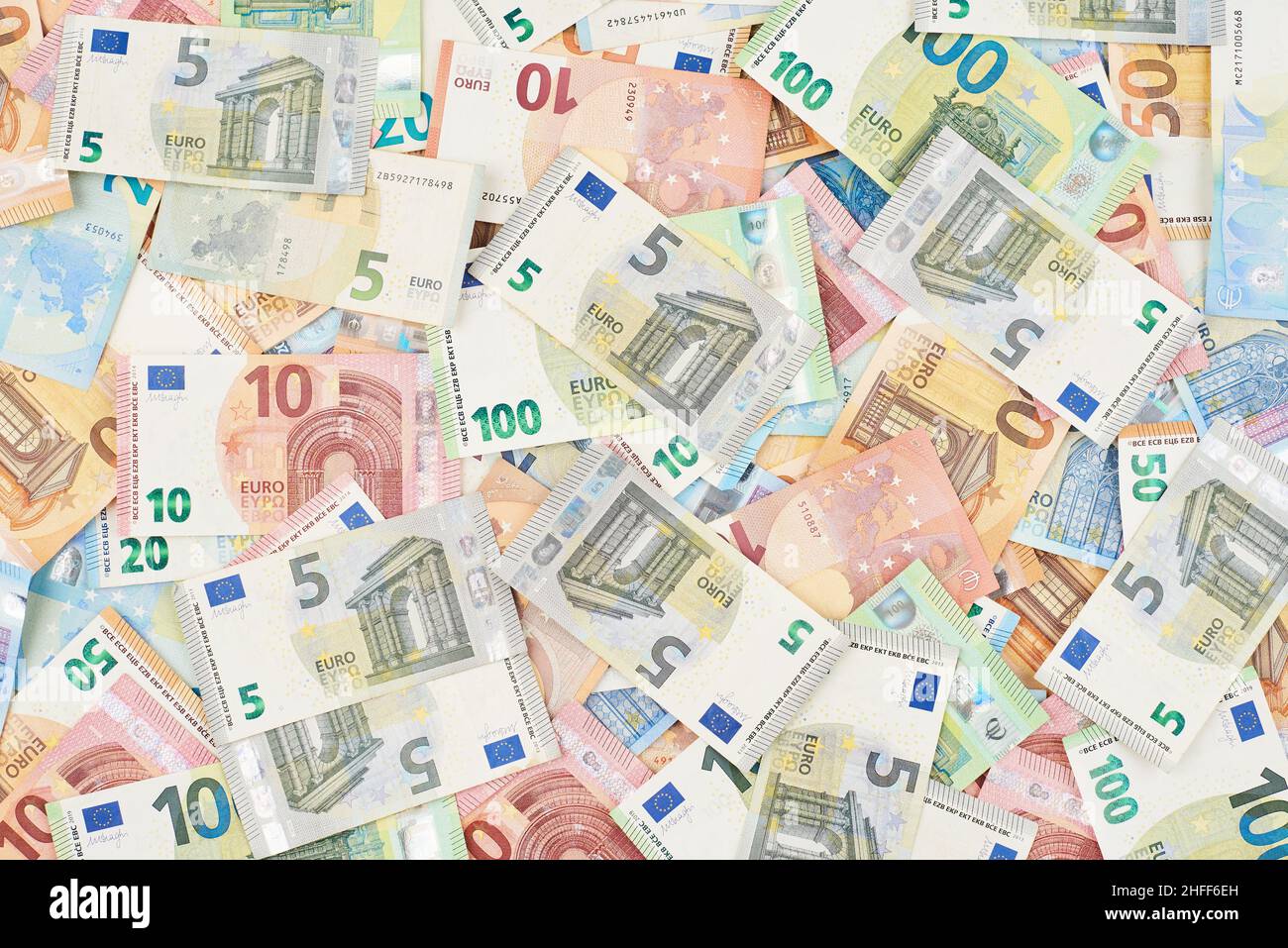 Pile of money euro banknotes as wallpaper or background. Euro paper ...