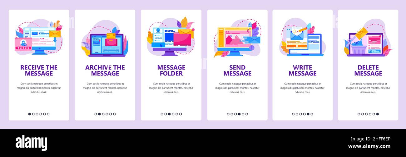 Write, send, receive and delete messages. Email inbox, computer ...