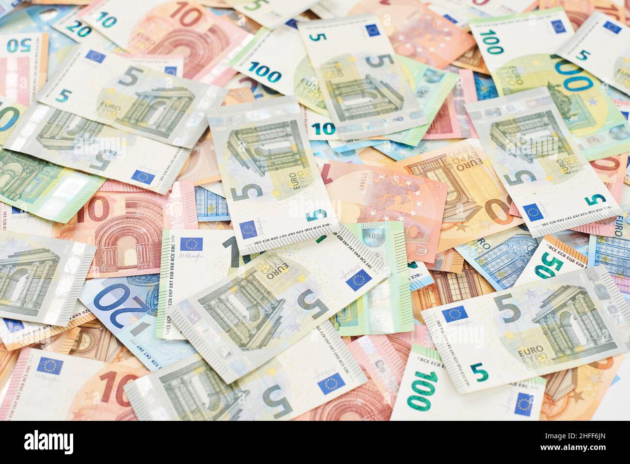 Pile of money euro banknotes as wallpaper or background. Euro paper ...