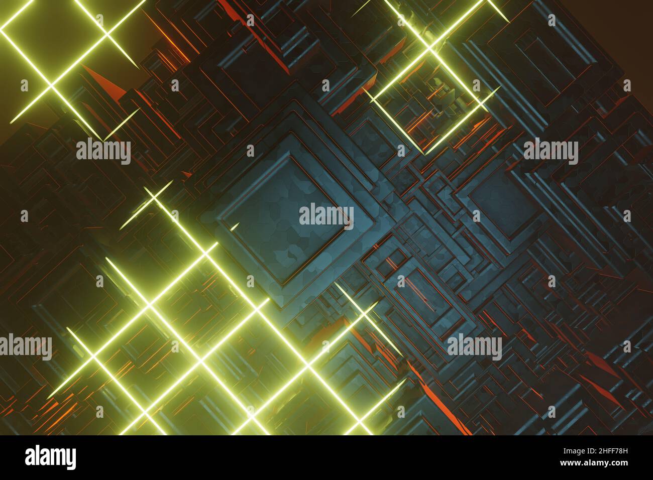 Computer processor chip on a circuit board with microchips. AI. Circuit ...