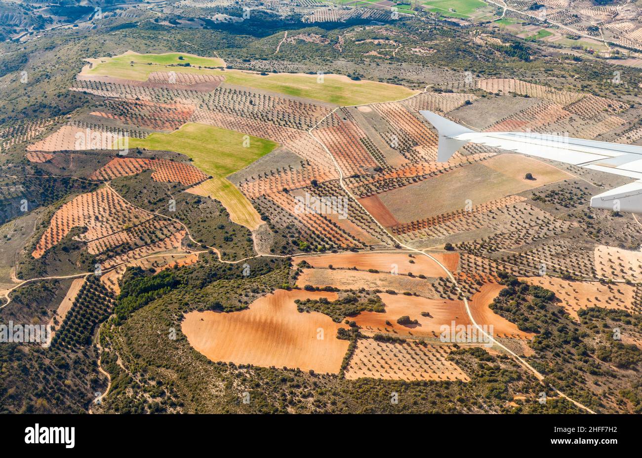 aerial of rural landscape nar Madrid with beautiful structures Stock ...