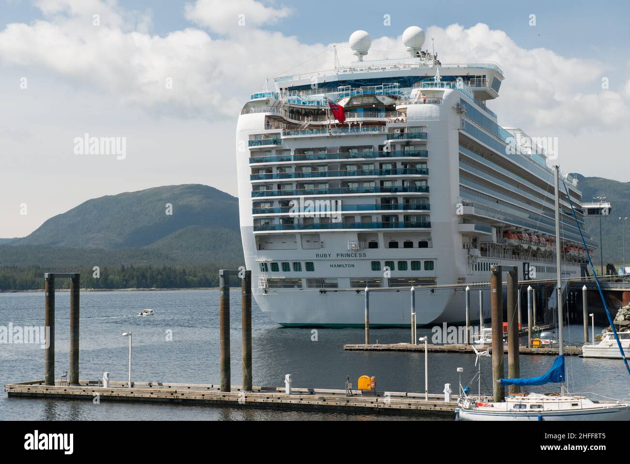 The Ruby Princess cruise ship docked in Ketchikan, Alaska 2015 Stock ...