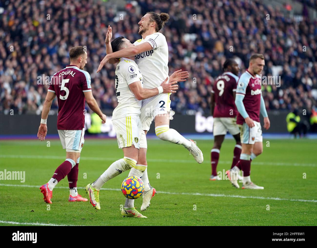Leeds United's Jack Harrison celebrates scoring their side's second ...