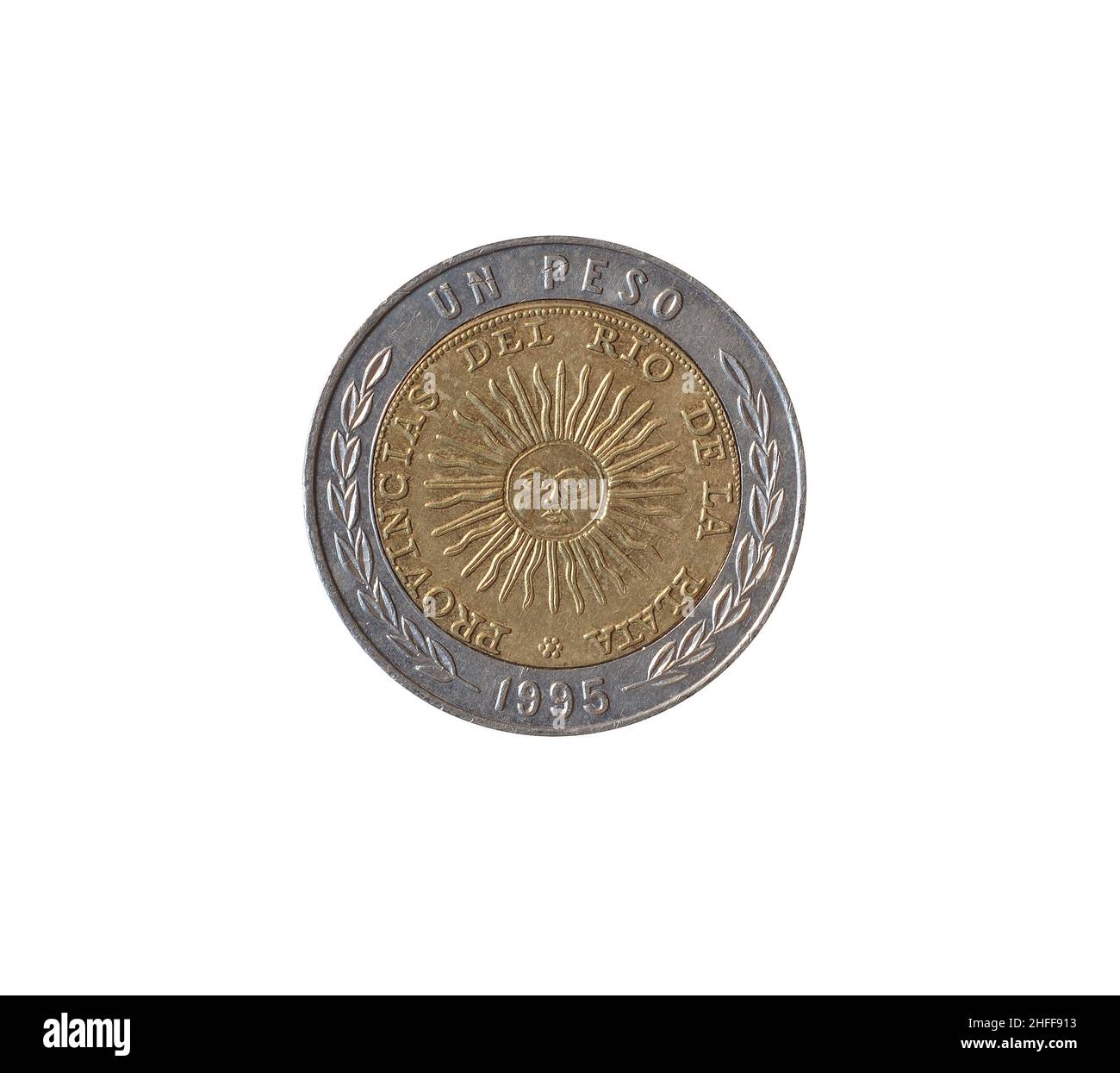 One Peso coin made by Argentina, that shows Design of first Argentine ...