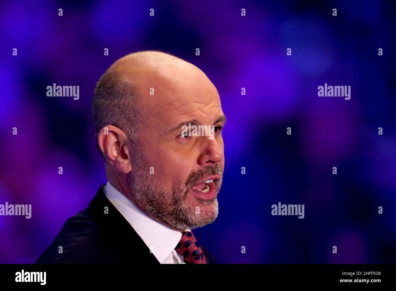 BBC presenter Jason Mohammad during day eight of the 2022 Cazoo Masters ...