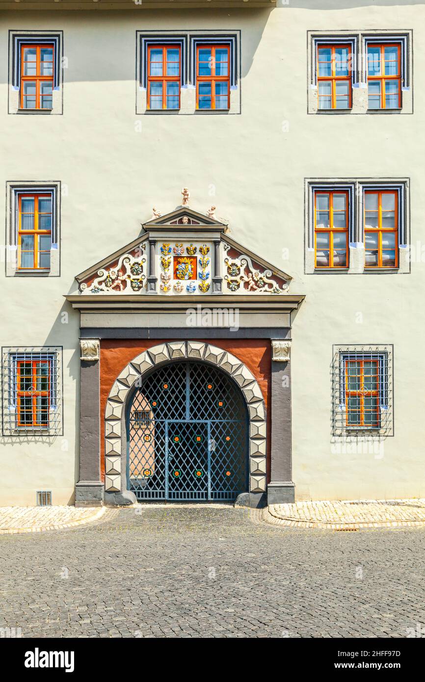 decorated facade and gate of the anna amalia library Stock Photo - Alamy