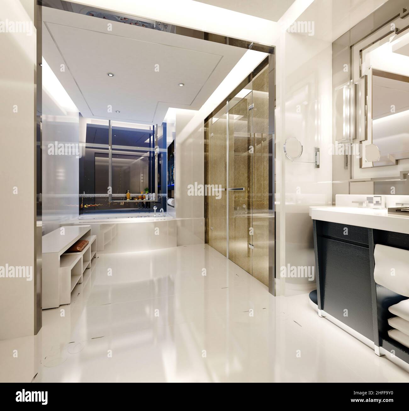 3d render of luxury bathroom Stock Photo - Alamy