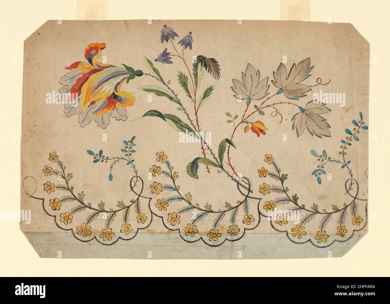 Design for a Woven, Printed or Embroidered Border, France, 18th/19th ...