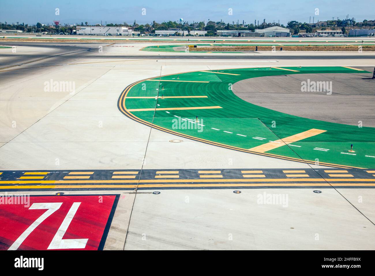 runway with marks at the airport in Los Angeles Stock Photo - Alamy