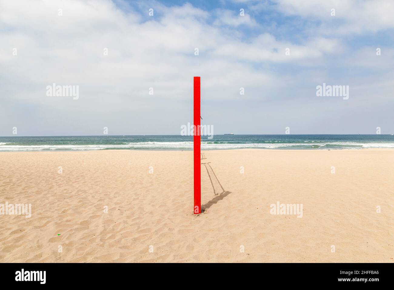 red volleyball post at the beach Stock Photo - Alamy