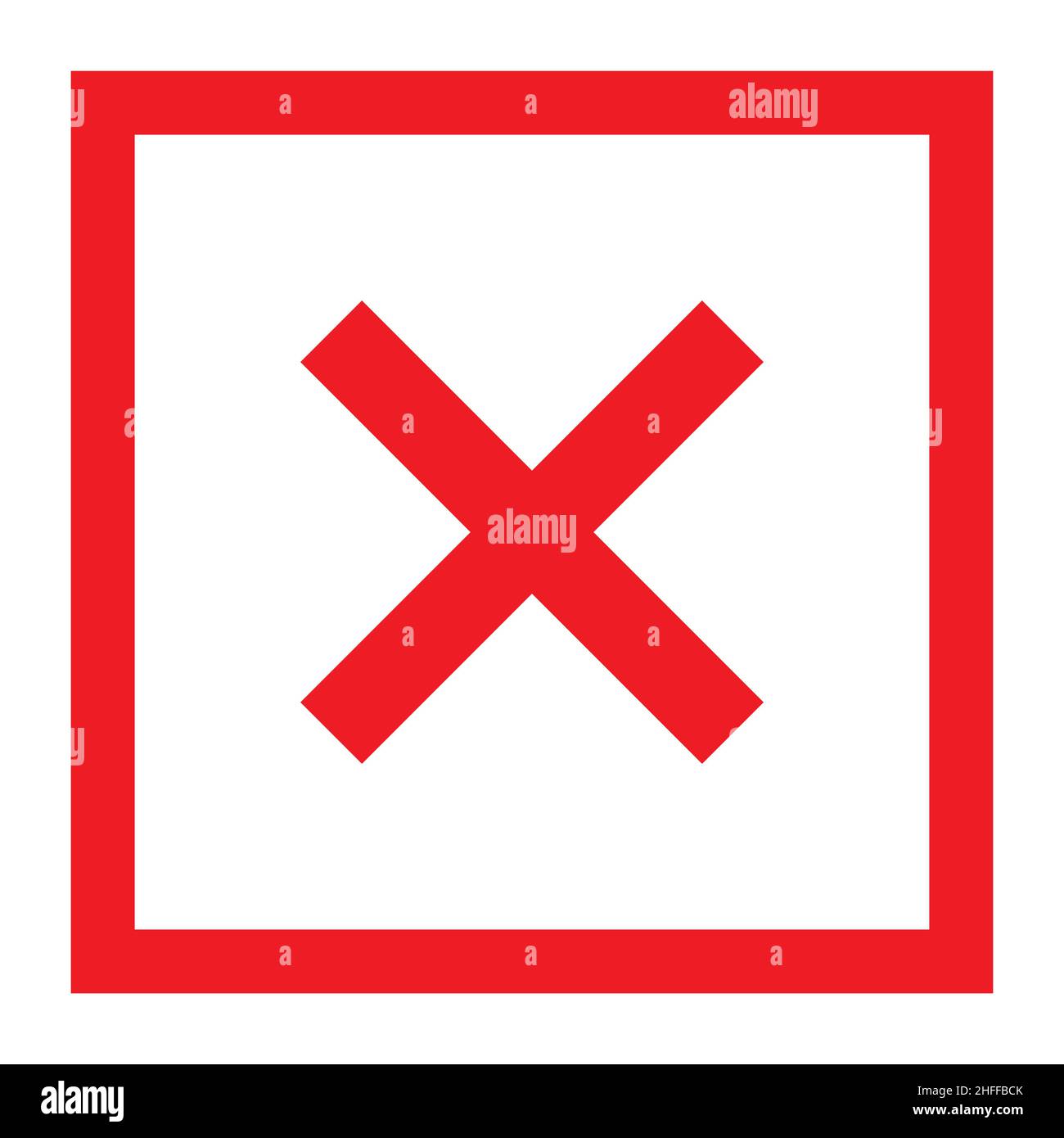 Cross mark icon, X sign, simple error design vector illustration, false ...