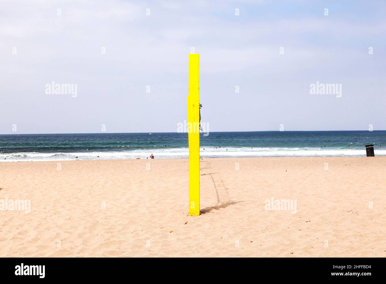 volleyball post at the beach in blue Stock Photo - Alamy
