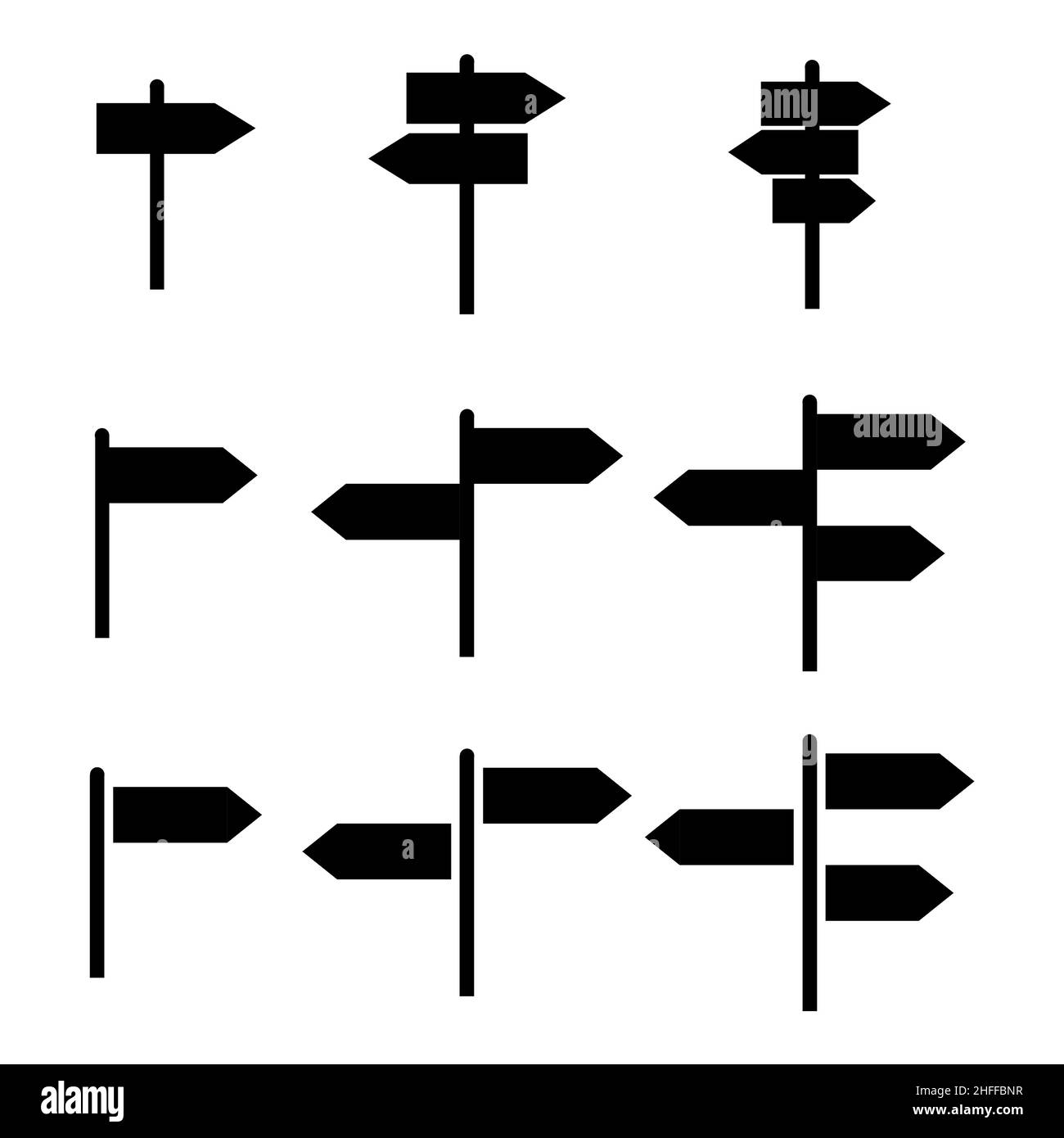 Set of signpost street vector illustration, collection of road arrow ...