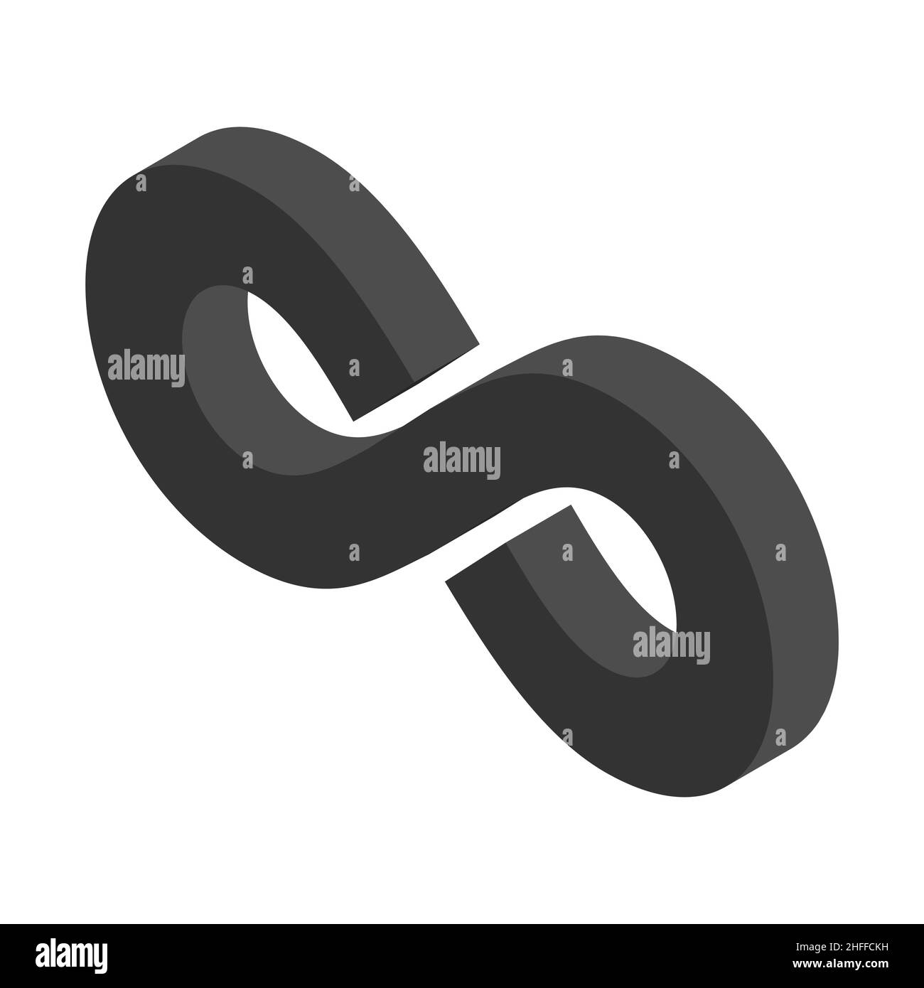 Infinity isometric geometric icon, mathematical tattoo symbol, endless ...