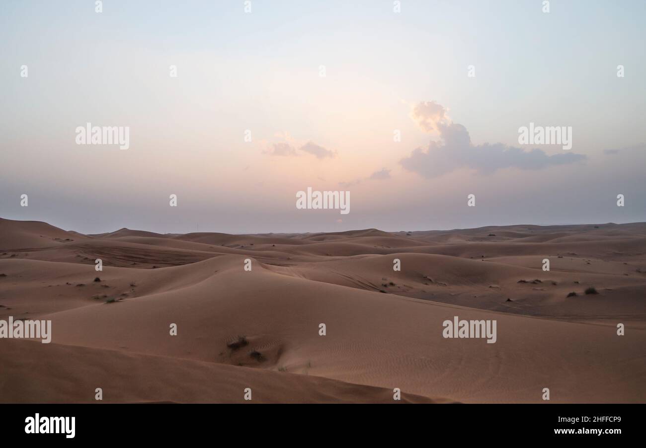 Desert landscape in Dubai, Rub Al Khali is the largest desert in the ...