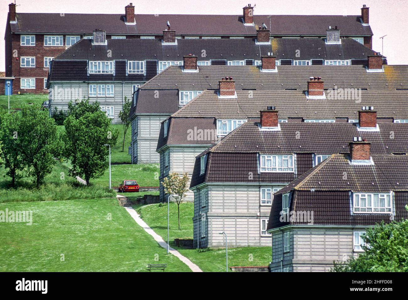 Brighton, circa 1992: Social housing in the Patcham district of ...