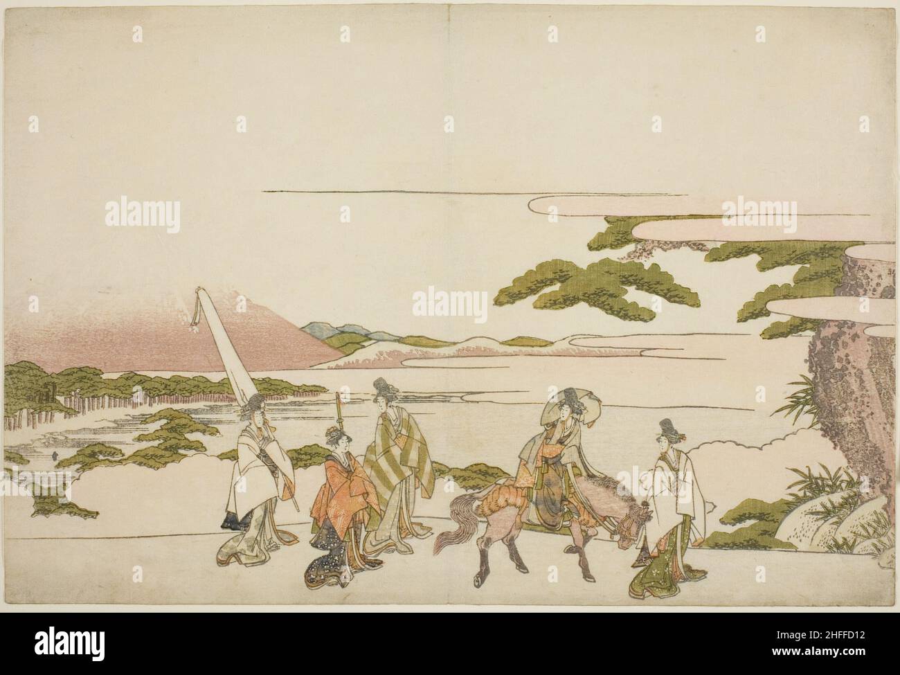 Parody of Ariwara no Narihira's eastern journey, c. 1803. Attributed to ...