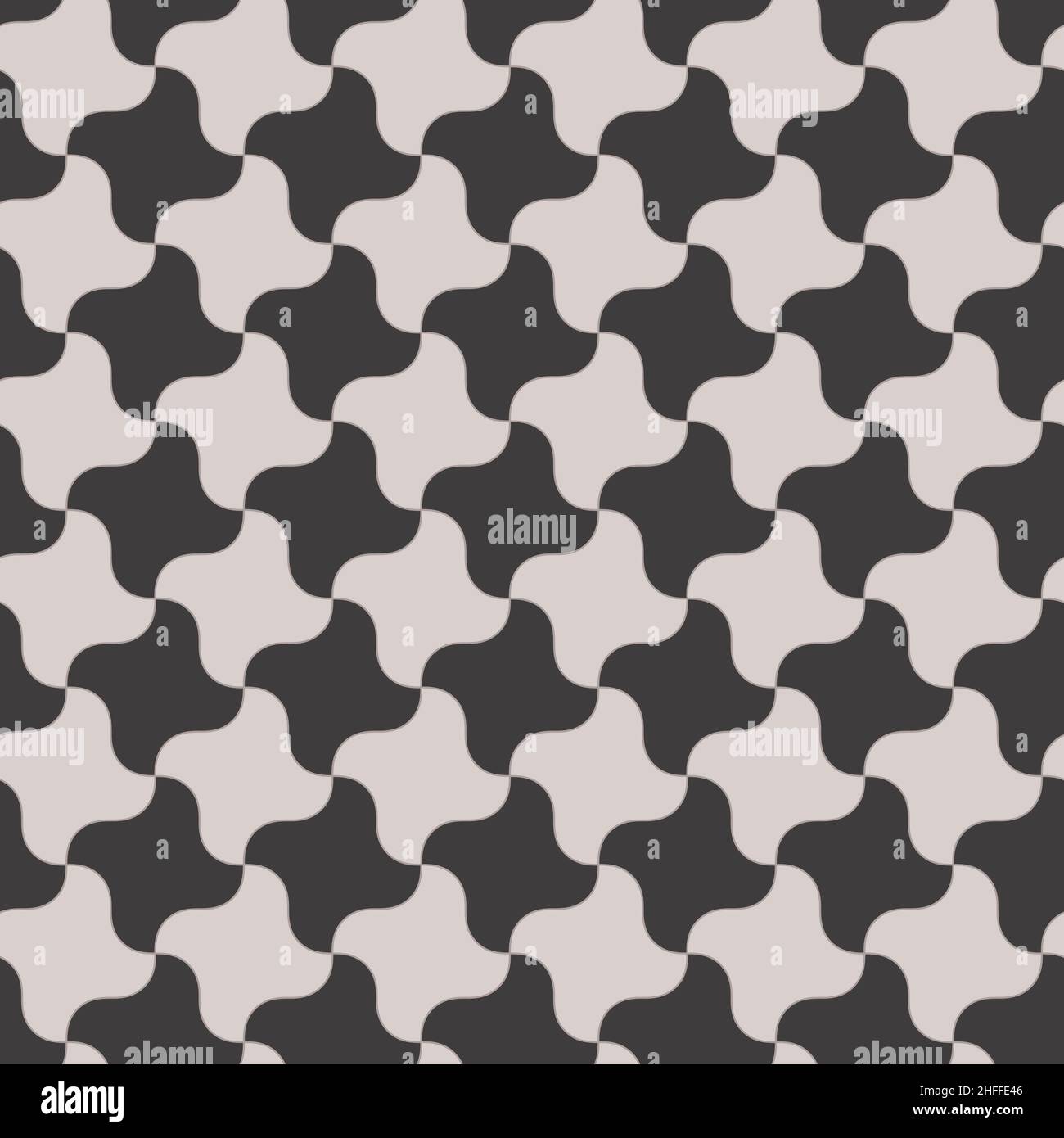 Chequered Tiled Seamless Background in Black and White Color. Vector Tileable pattern Stock ...