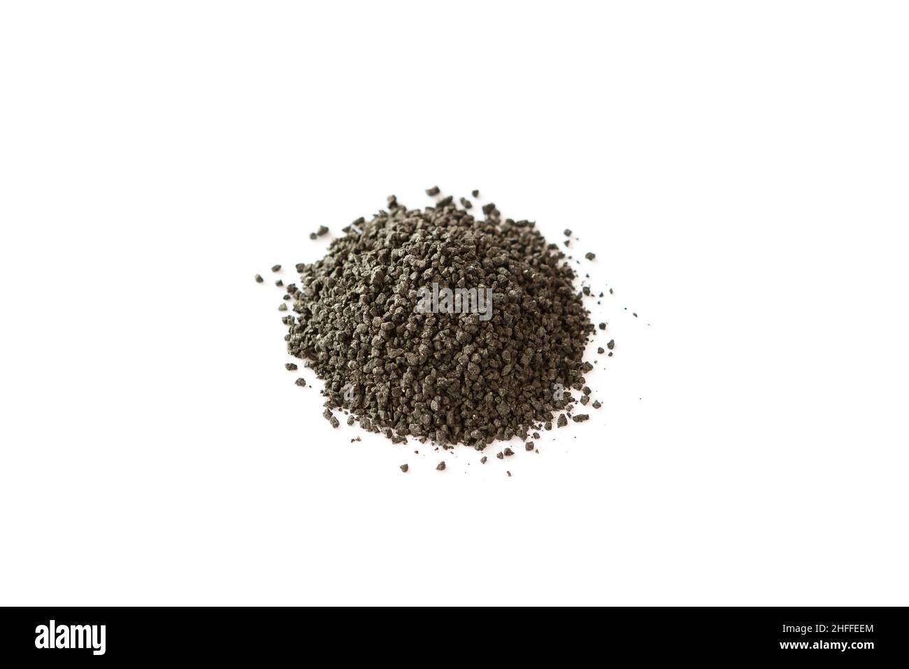 A pile of black gunpowder isolated on white background Stock Photo - Alamy