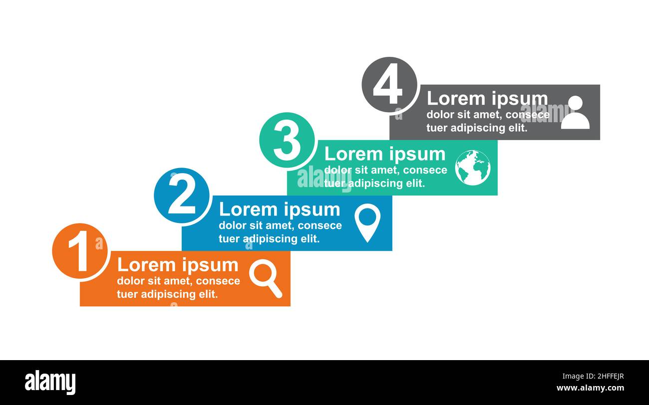 Infographic business concept design with icons and 4 steps. Simple ...