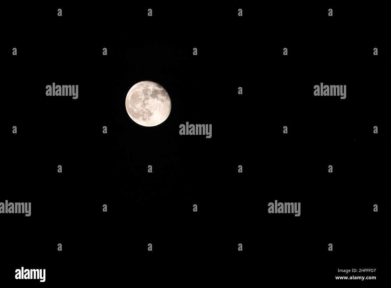 Cloudless dark night sky and a full moon Stock Photo - Alamy