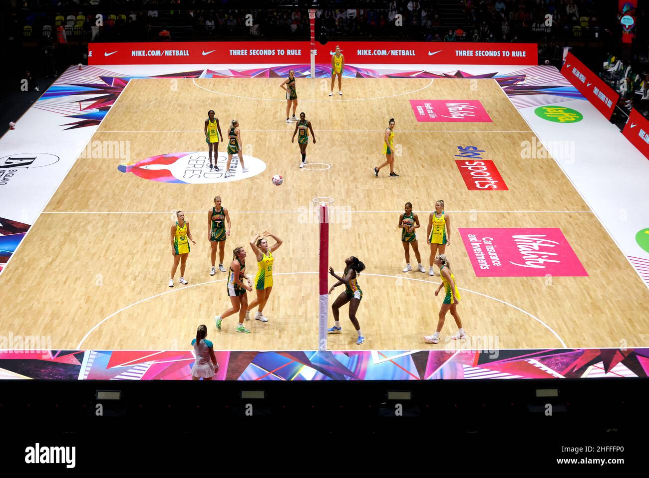 A general view of play during the Netball Quad Series match at the ...