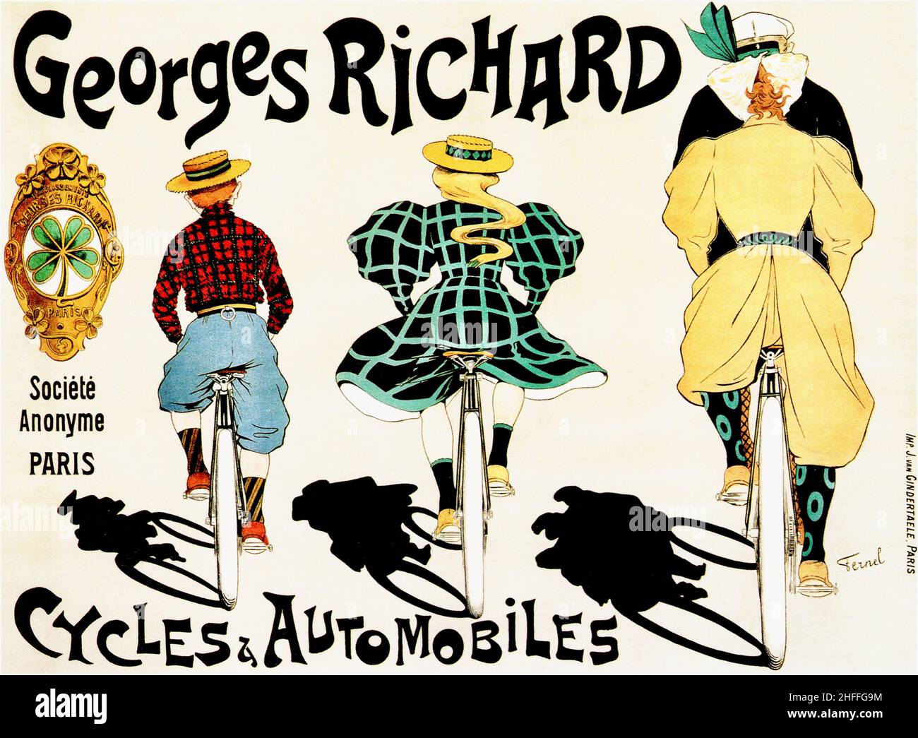 Fernand Fernel poster design for Georges Richards bicycles Stock Photo ...
