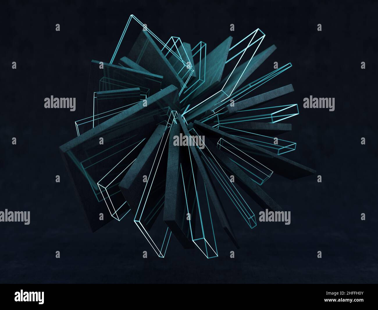 Futuristic shape. Computer generated abstract background. 3D rendering ...