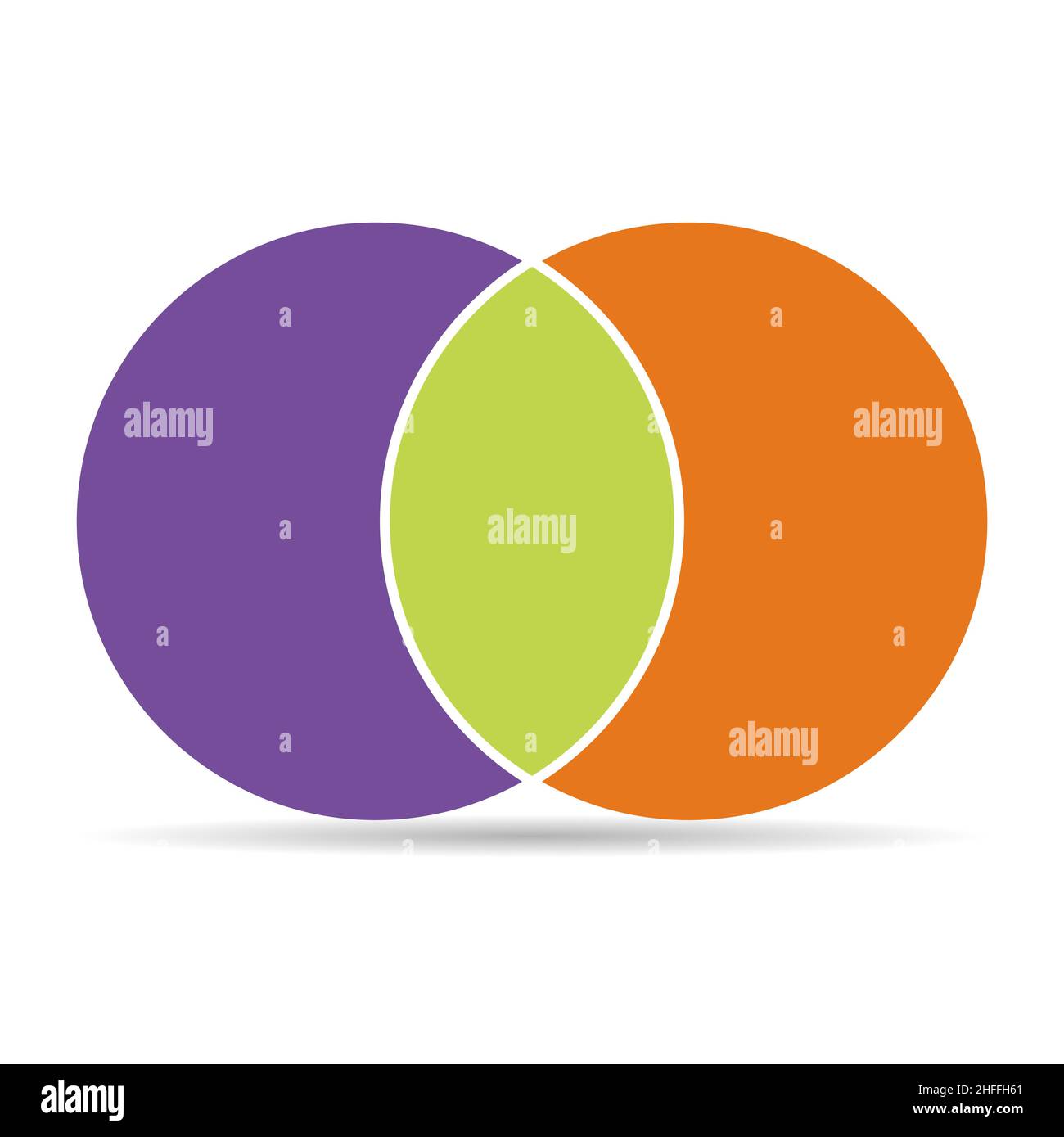 Venn diagram maths vector with shadow, Negative space, color modern ...