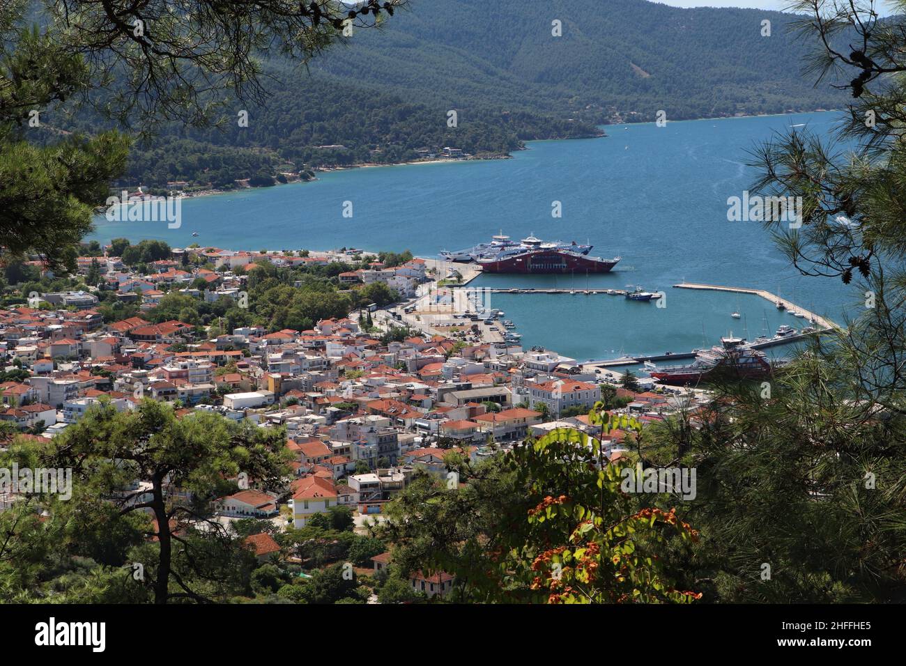 Top view of Limenas city and it's harbor Stock Photo - Alamy