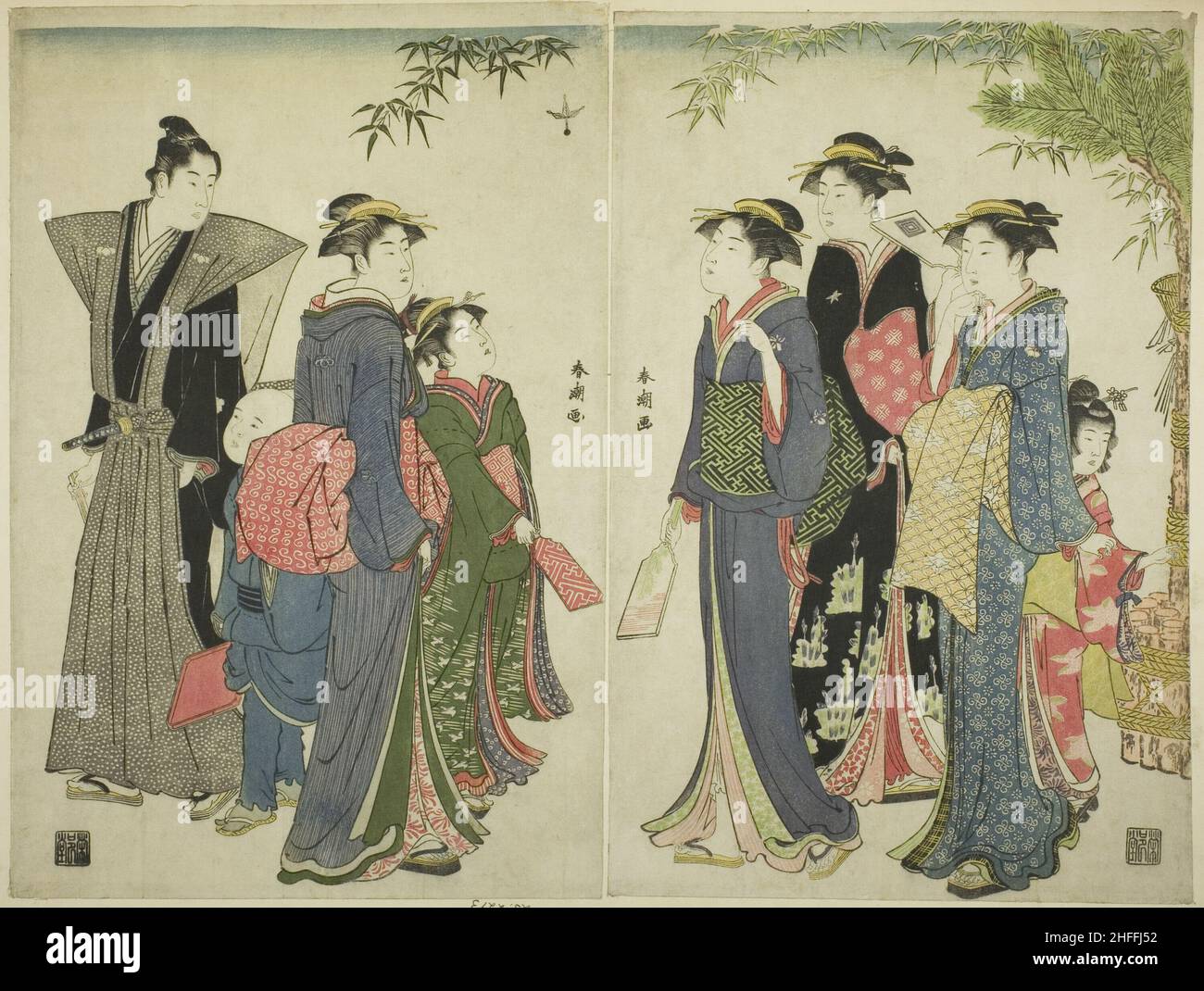 Playing Battledore and Shuttlecock on New Year's Day, c. 1785 Stock ...