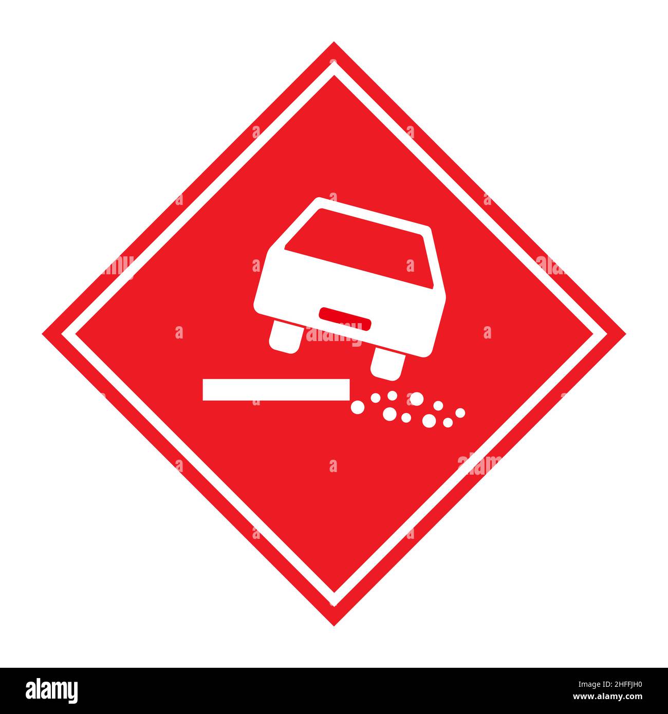 Road danger car icon, traffic street caution sign, roadsign vector ...