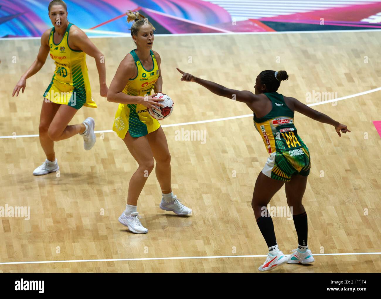 Australia's Jamie Lee Price in action during the Netball Quad Series ...