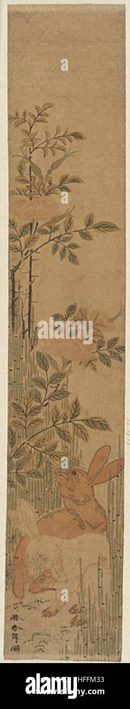 Hares and Roses, Japan, c. 1783 Stock Photo - Alamy