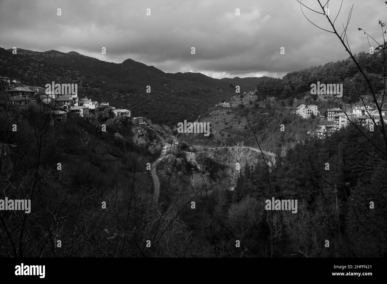 View over Dimitsana village, Peloponnese Greece Stock Photo - Alamy