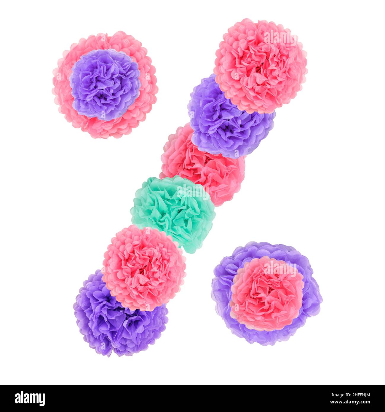 Percent sign collage from pastel paper flowers Stock Photo - Alamy