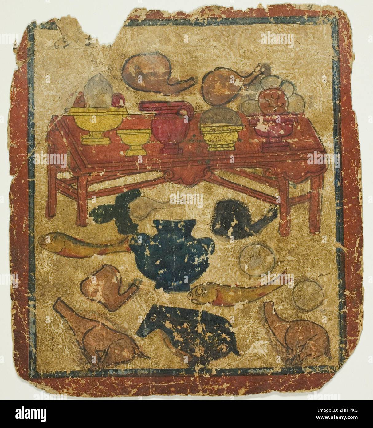 Offerings of Food, from a Set of Initiation Cards (Tsakali), 14th/15th ...