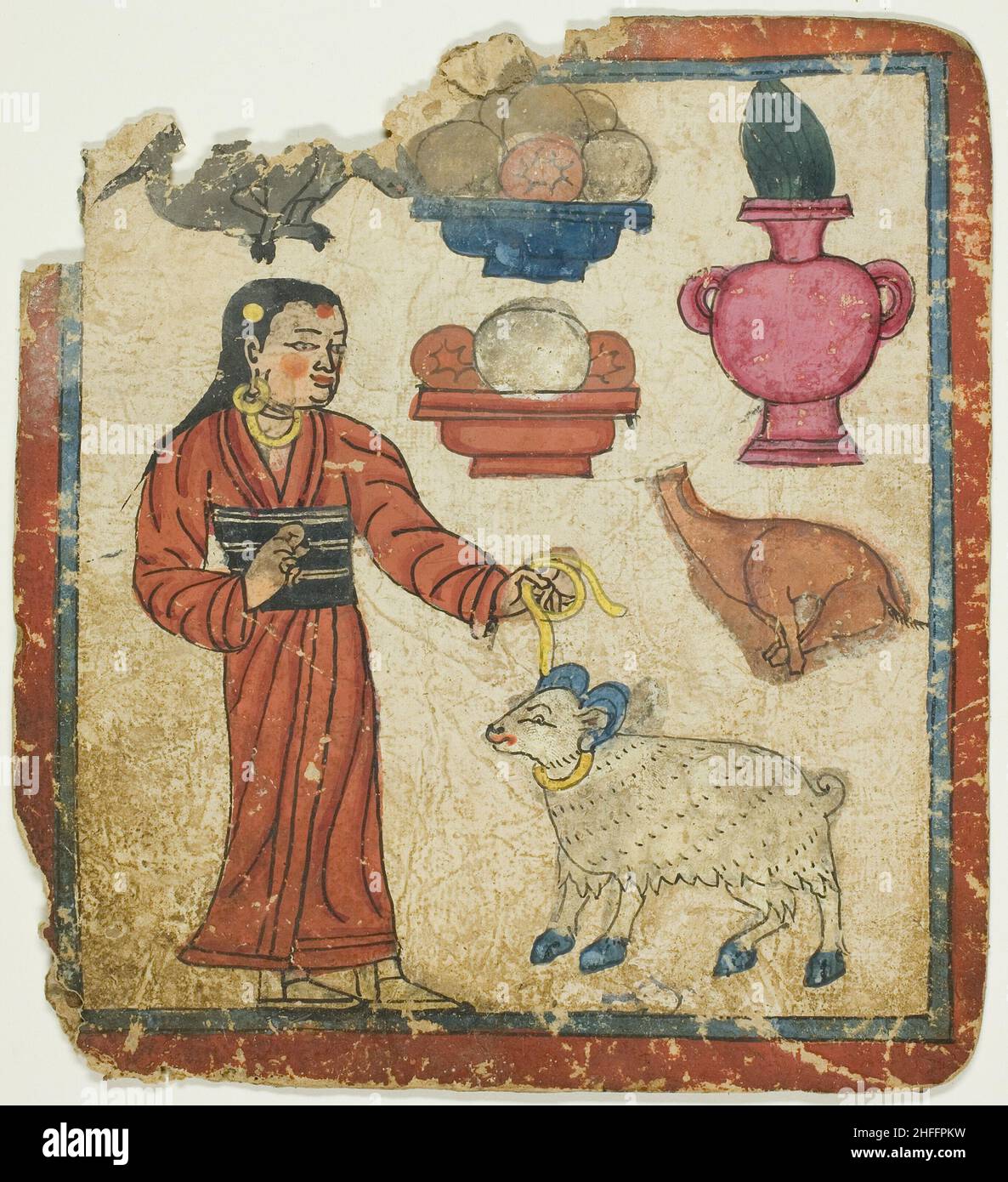 Presentation of Offerings, from a Set of Initiation Cards (Tsakali ...