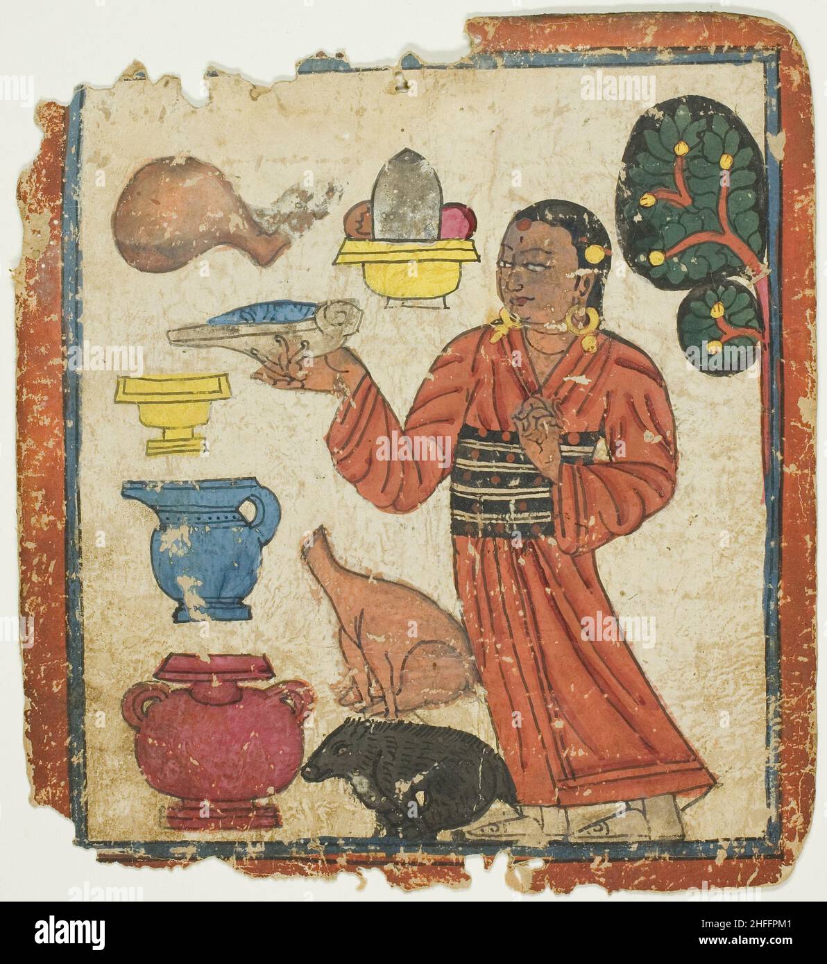 Presentation of Offerings, from a Set of Initiation Cards (Tsakali ...