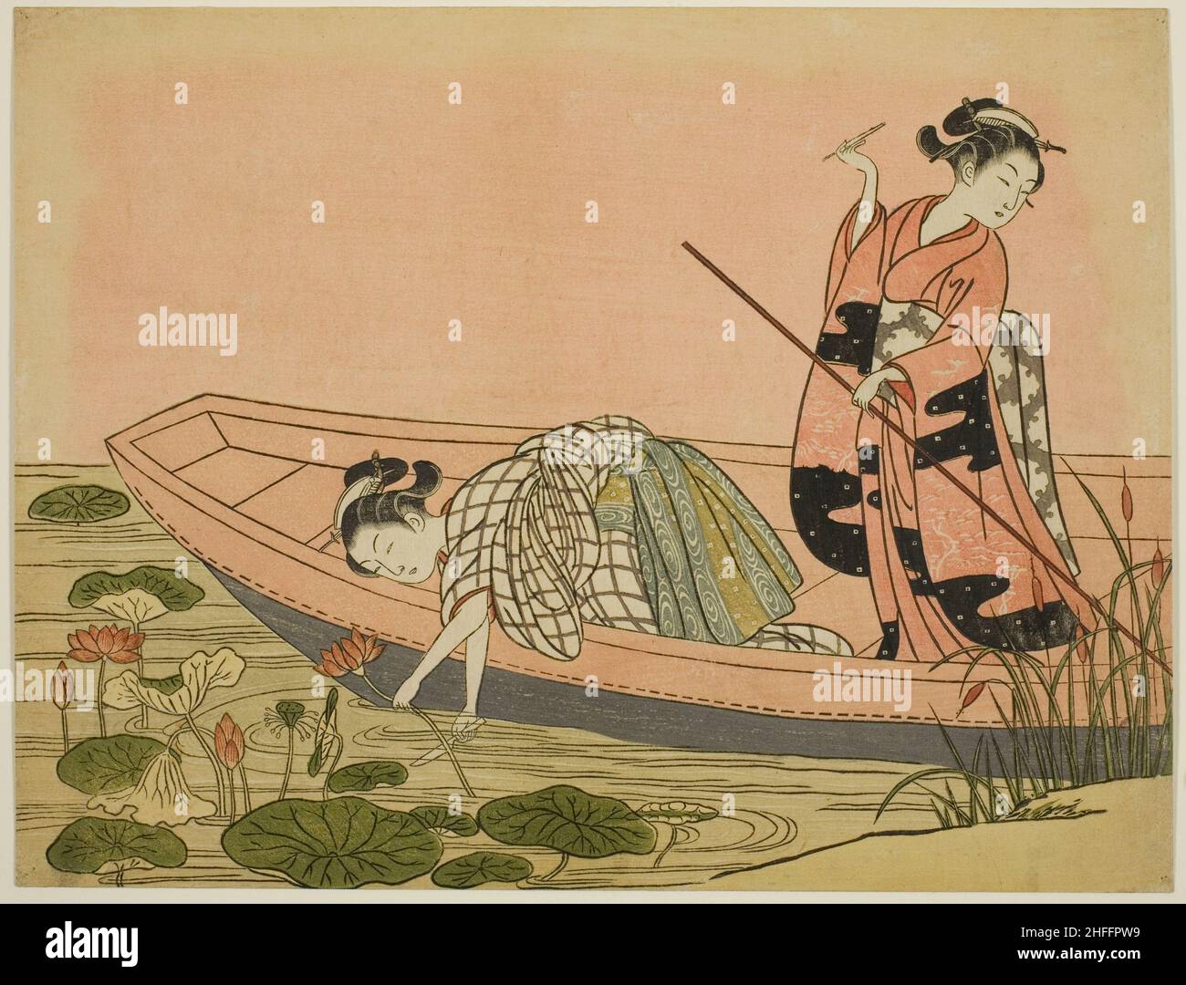 Gathering Lotus Flowers, c. 1765 Stock Photo - Alamy