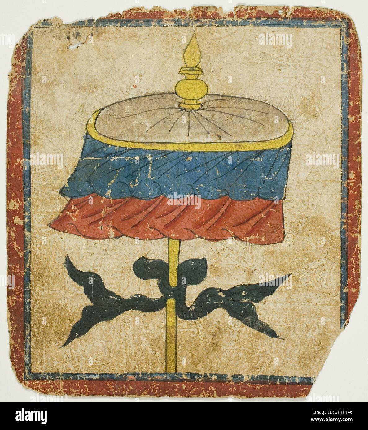The Parasol (chatra), from a Set of Initiation Cards (Tsakali), 14th ...