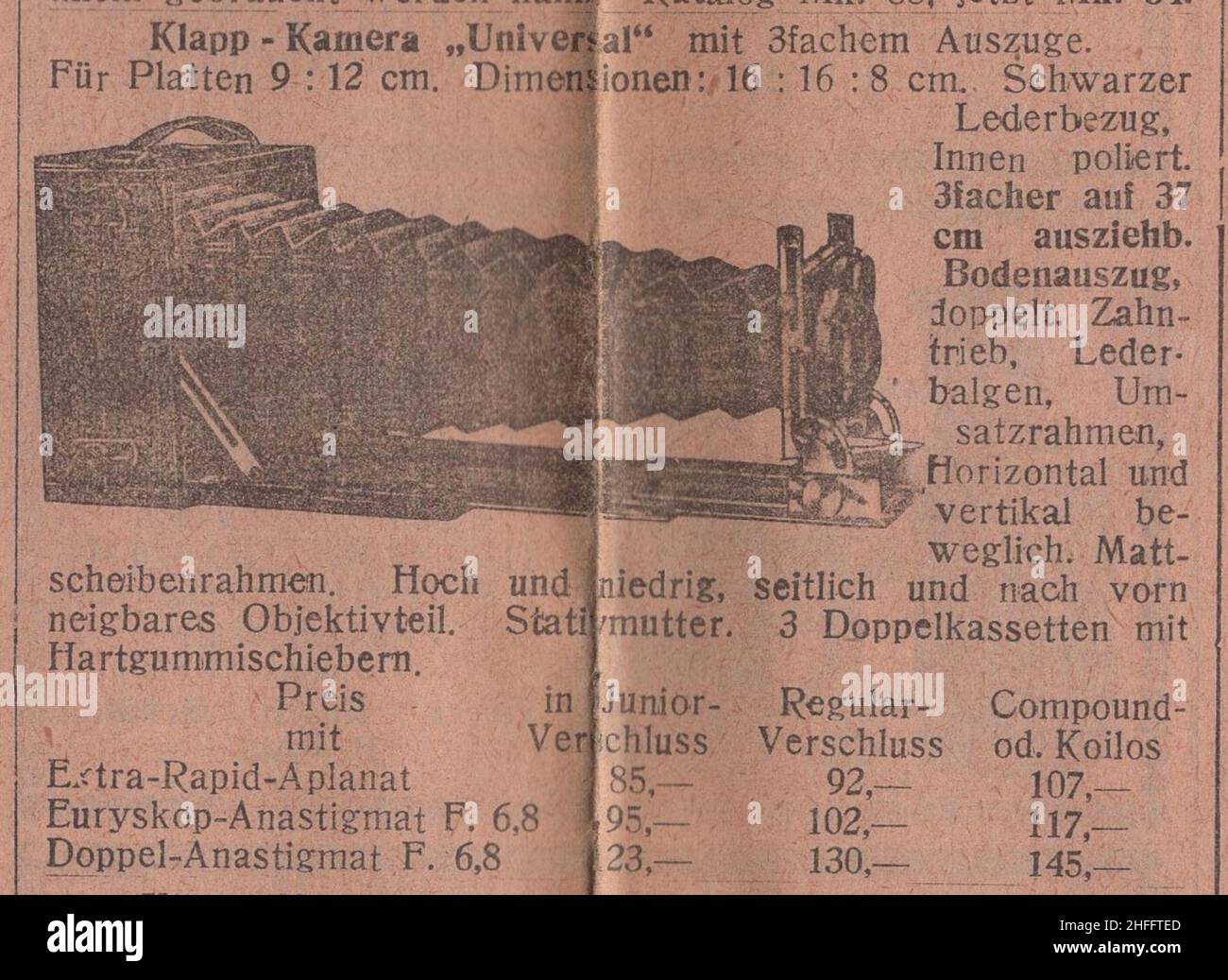Antique german folding camera hi-res stock photography and images - Alamy